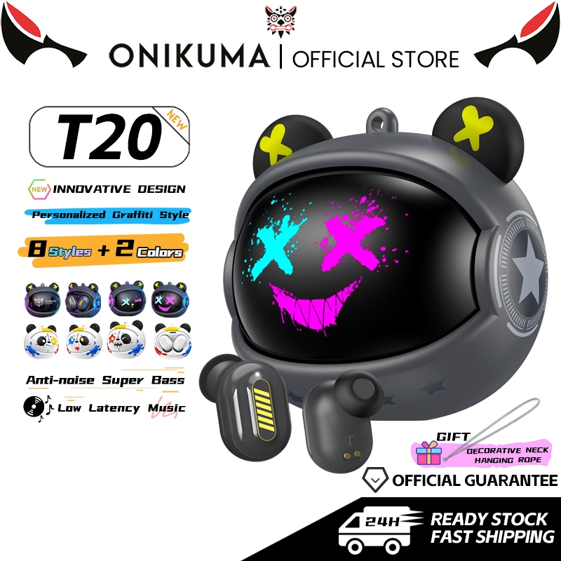 ONIKUMA T20 Wireless Earphones TWS Bluetooth 5.3 ENC Noise Reduction ...