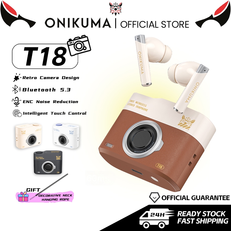 ONIKUMA T18 Bluetooth 5.3 Earphones ENC Noise Cancelation Wireless ...