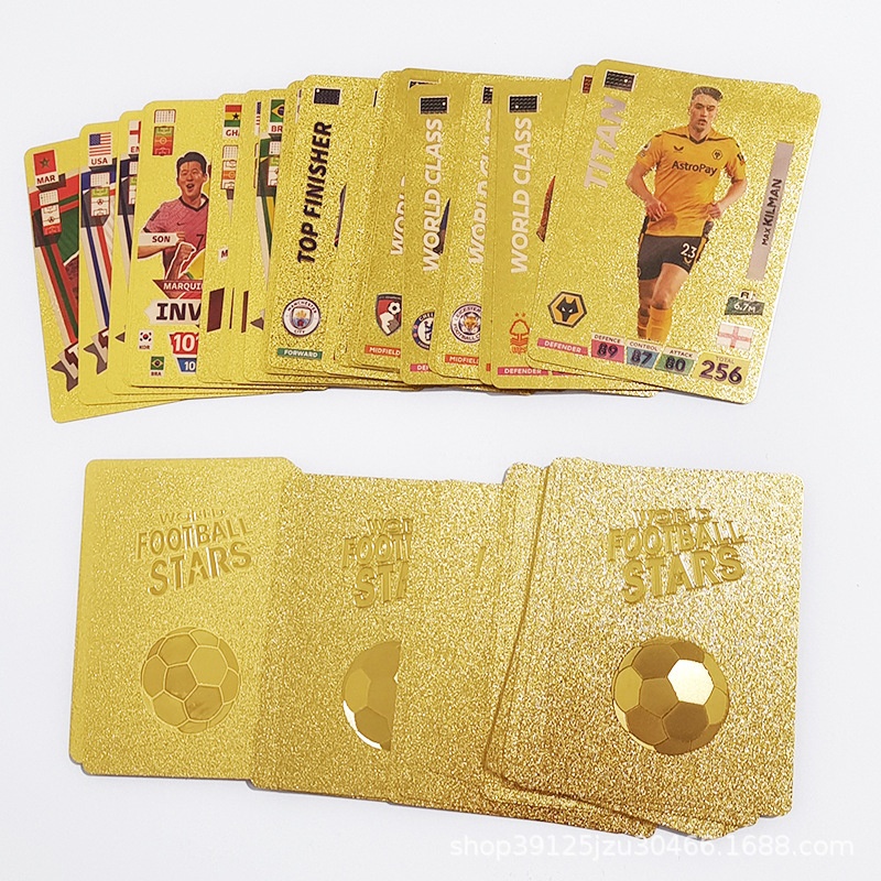 55Pcs World Football Stars Gold Foil Card Contains 55 of The World's ...