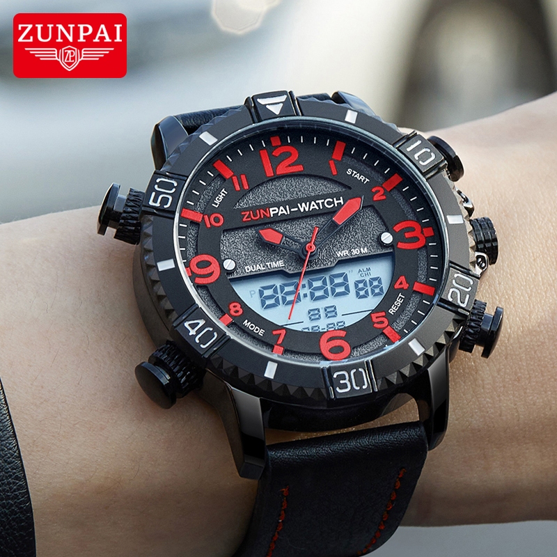 ZUNPAI Jam Tangan Lelaki Original Waterproof Stainless Steel Leather ...