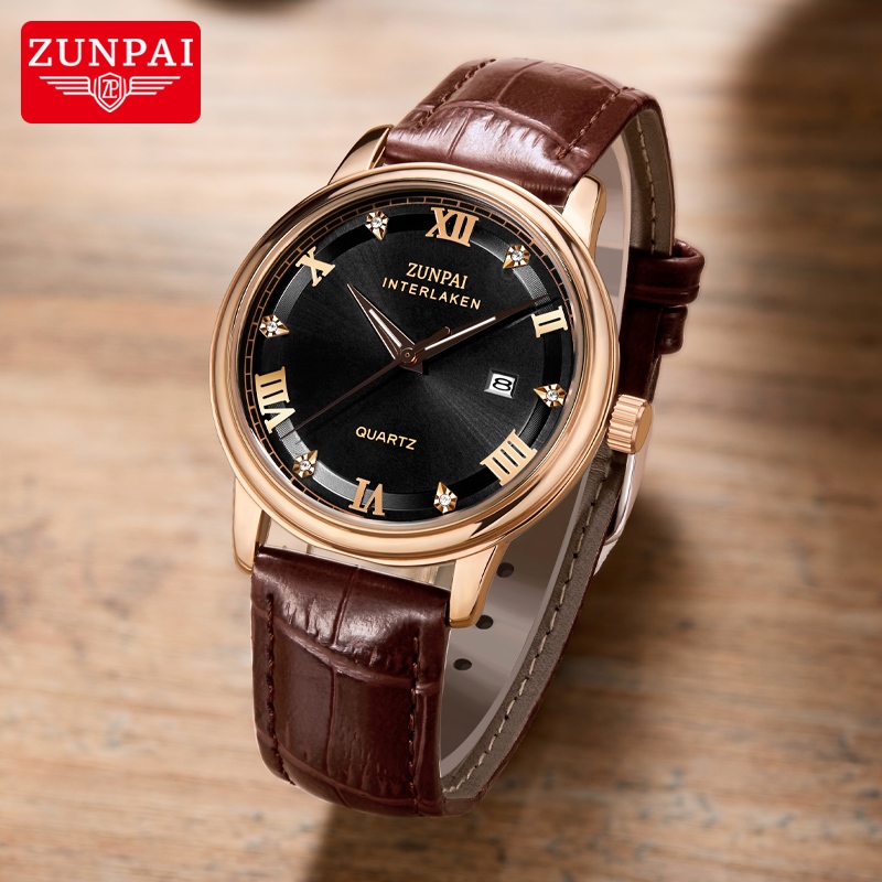 ZUNPAI Jam Tangan Lelaki Original Waterproof Stainless Leather Men ...