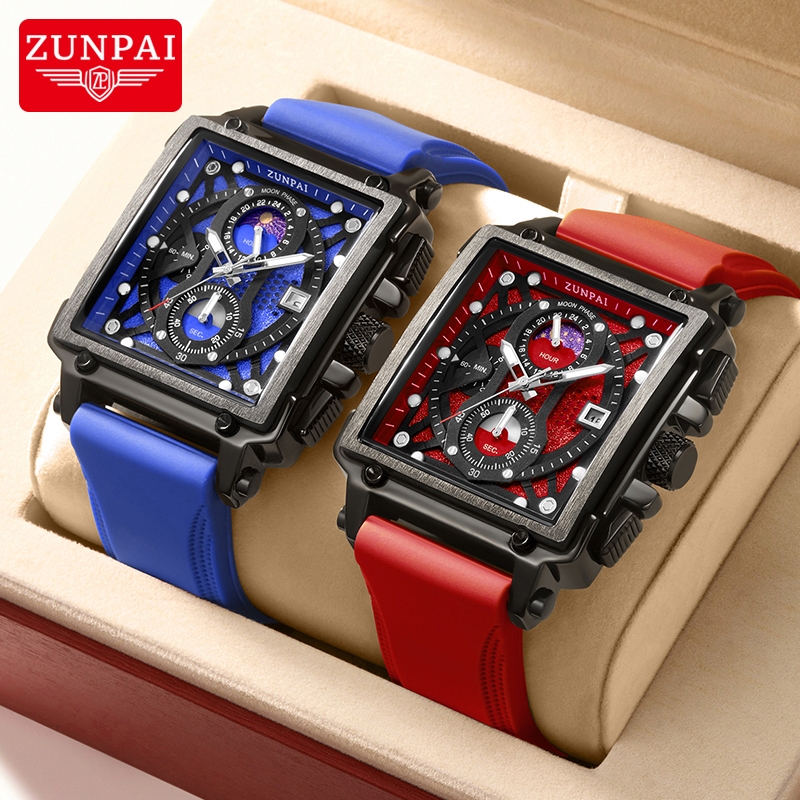ZUNPAI Jam Tangan Lelaki Original Waterproof Stainless Steel Rubber ...