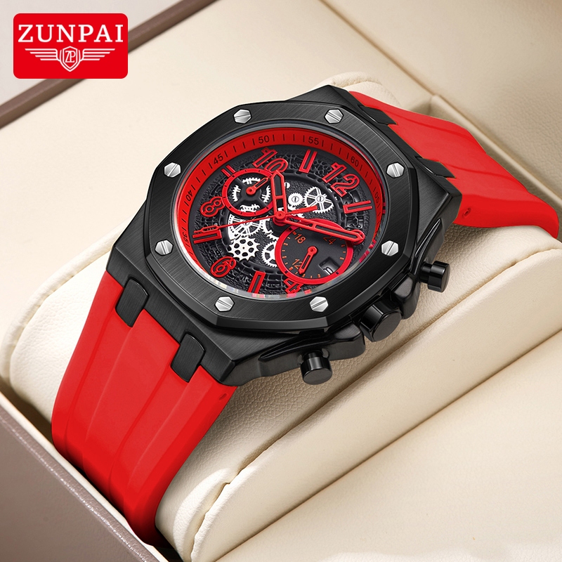 ZUNPAI Jam Tangan Lelaki Original Waterproof Stainless Steel Rubber ...