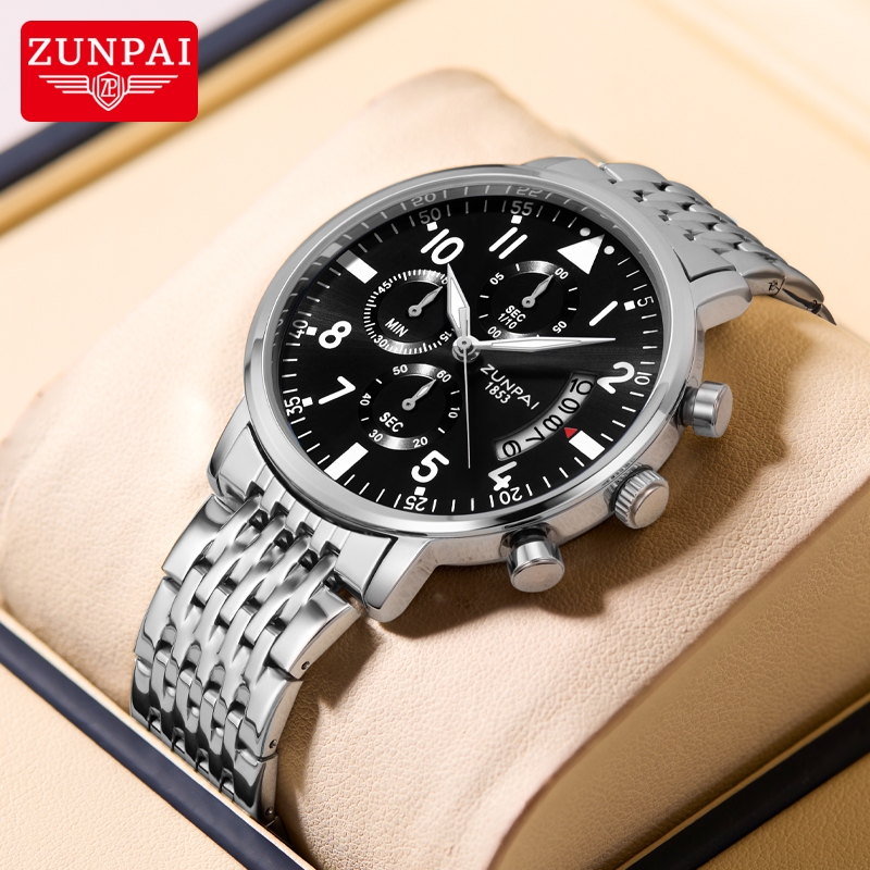 Jam Tangan Lelaki ZUNPAI Watch for Men Original Waterproof Stainless ...