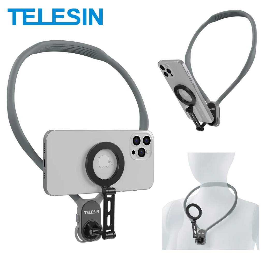TELESIN 2.0 Magnetic Neck Mount for Phones, Neck Cell Phone Holder POV ...