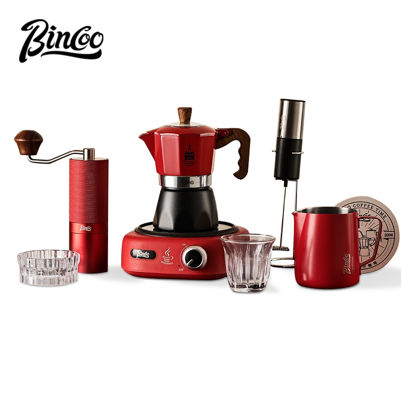 BINCOO Double Valve Moka Pot Coffee Maker with Electric Stove Home ...