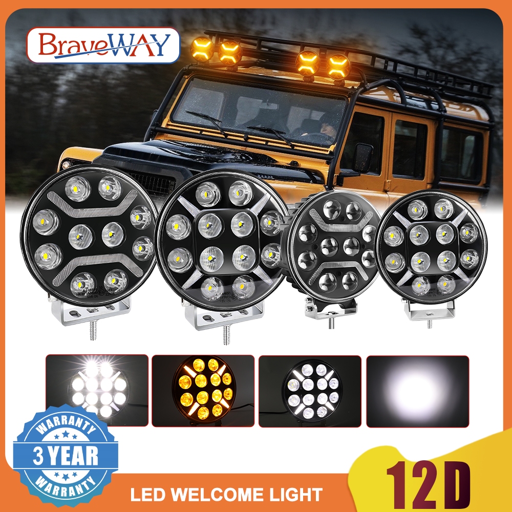 7inch 9inch 7inch 12V 24V Yellow White Led Work Light Dual Color DRL ...