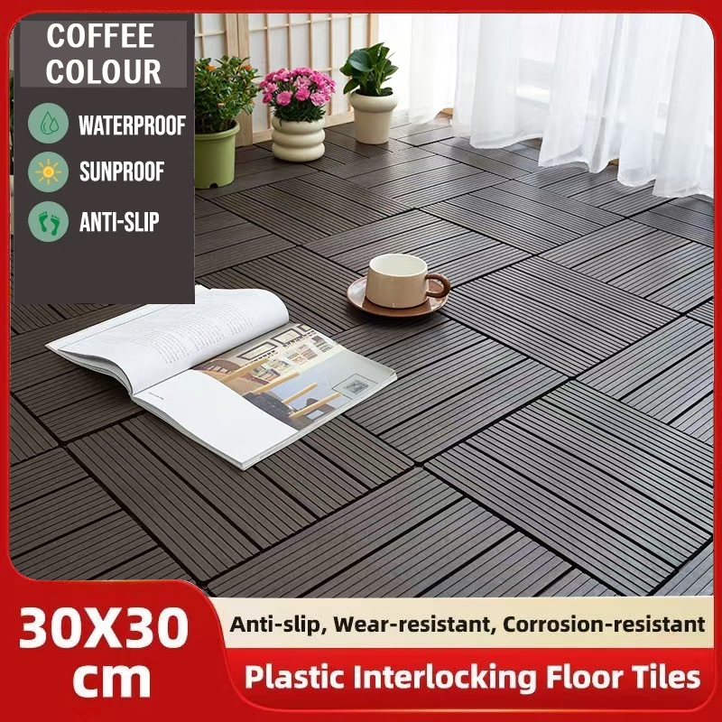 Plastic Floor Wood/ Garden Decoration/ Outdoor Brown Wood Design Floor ...