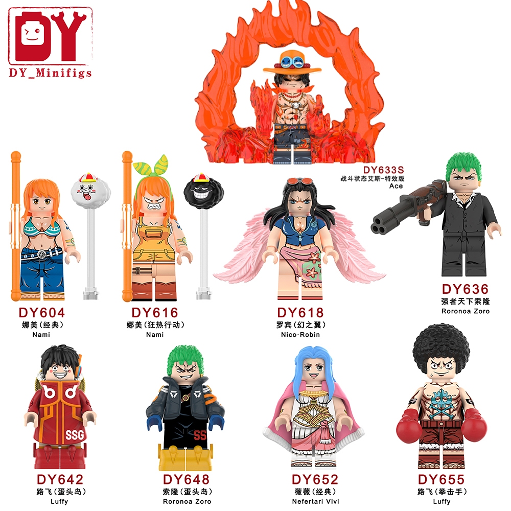 One Piece Egghead Island Luffy Zoro Nami Robin Vivi Ace Building Blocks ...