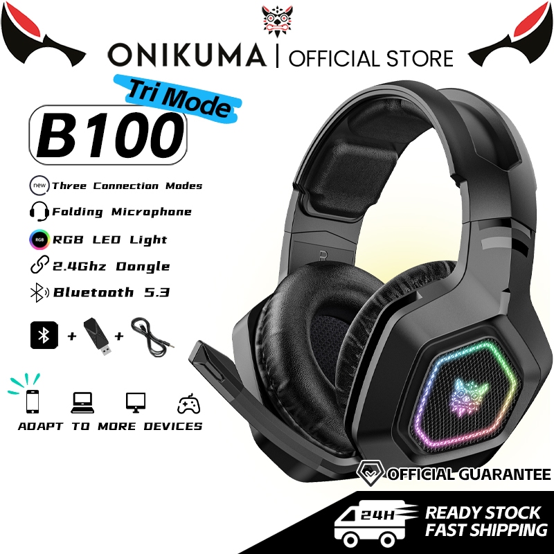 ONIKUMA B100 Wireless Headphones Bluetooth 3 Modes Low Latency Gaming ...