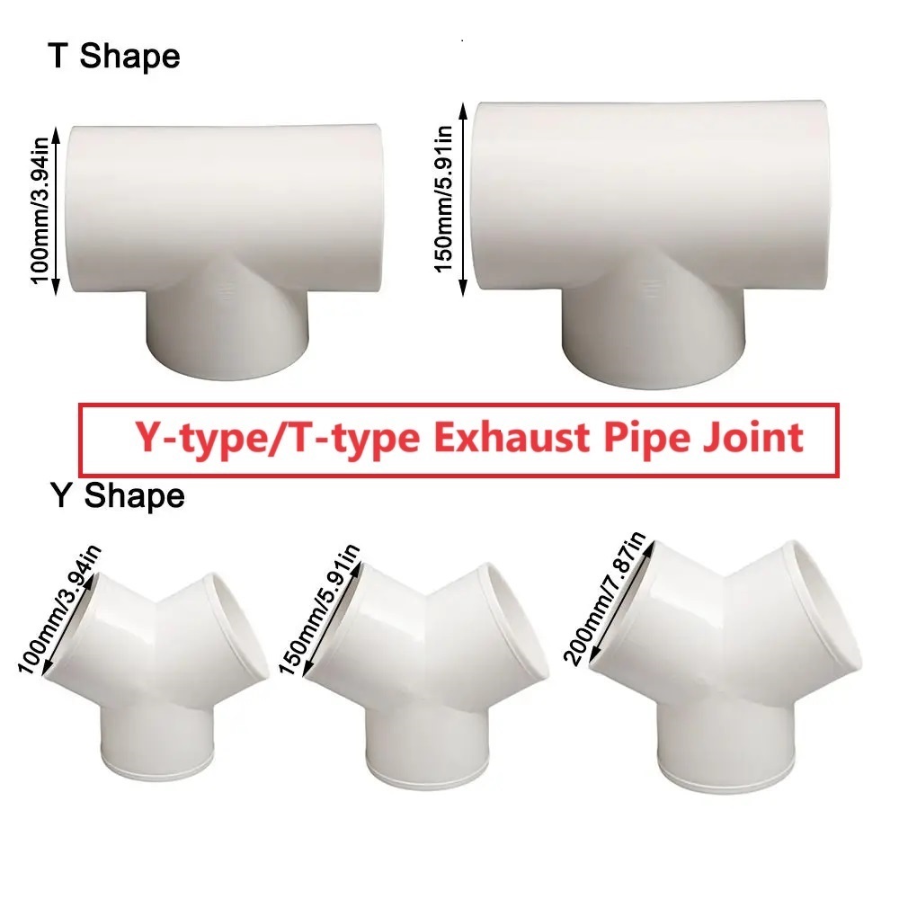 1Pcs 100/150/200mm Ducting T/Y Duct Connector Quick Ventilation Tube ...