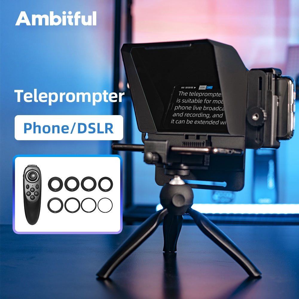 Ambitful [Teleprompter]Pronstoor Phone and DSLR Recording Mini ...
