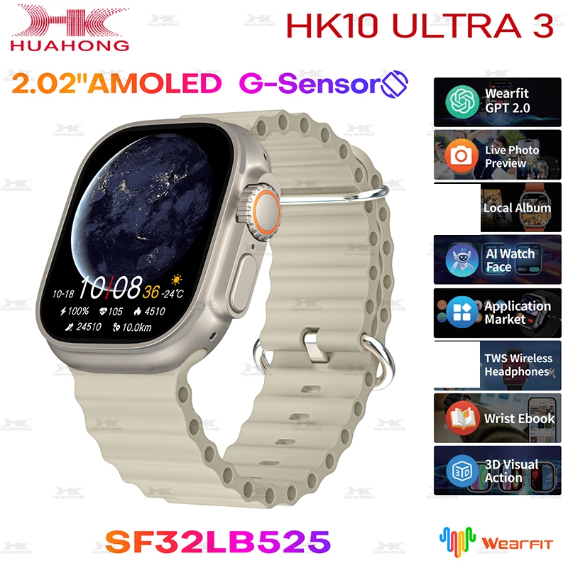 Series 10 AMOLED HK10 Ultra 3 Smart Watch ChatGPT 1GB ROM AI Face ...