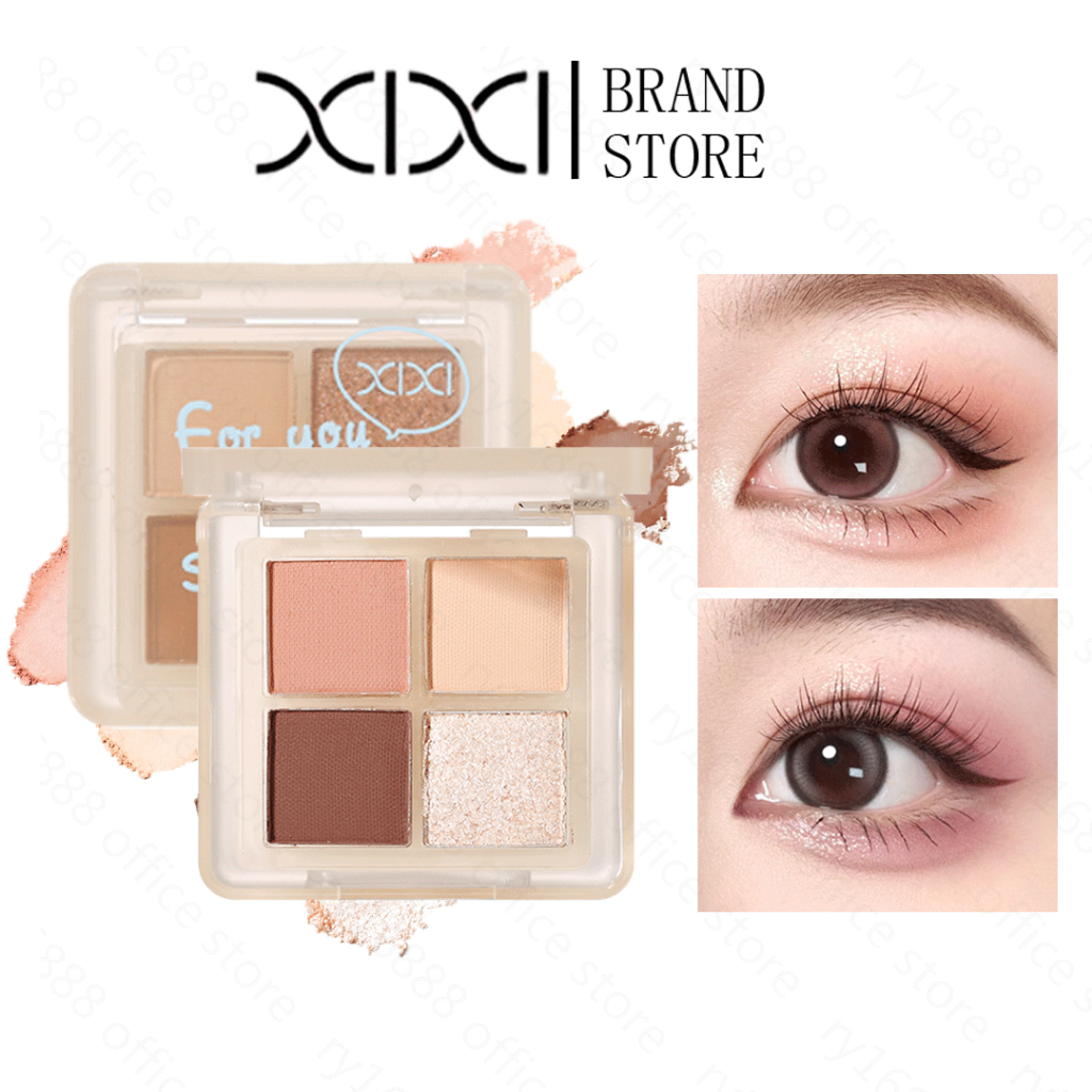 XIXI Four Color Eyeshadow Palette Matte Glitter Eyeshadow Waterproof ...