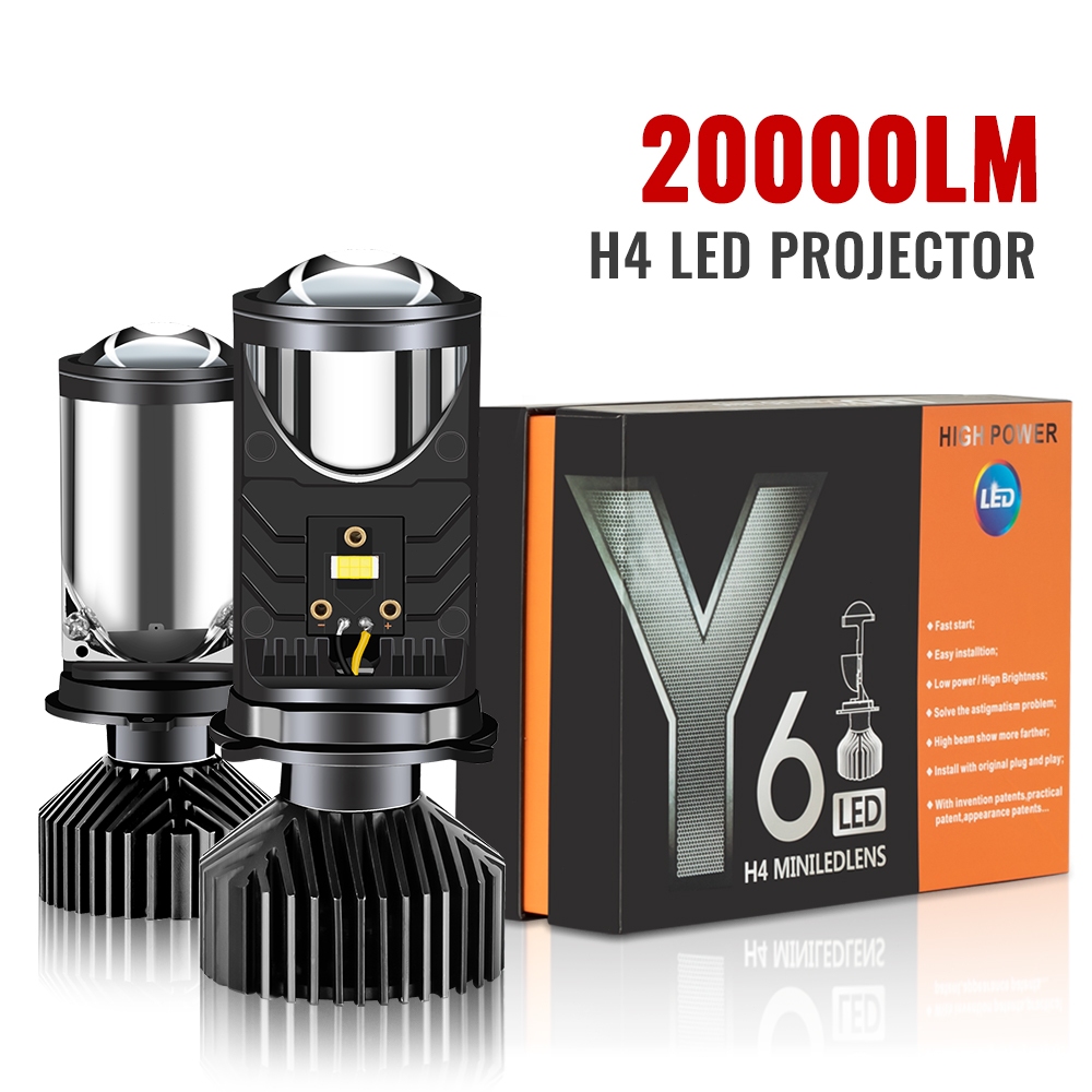 Y6/Y7 H4 LED Automotive Headlamp Lens Automatic Light H4 Mini Projector ...