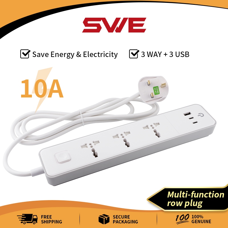 Multi-function row plug 2500W with 2 USB-C & 1 USB-A Home Outlet ...