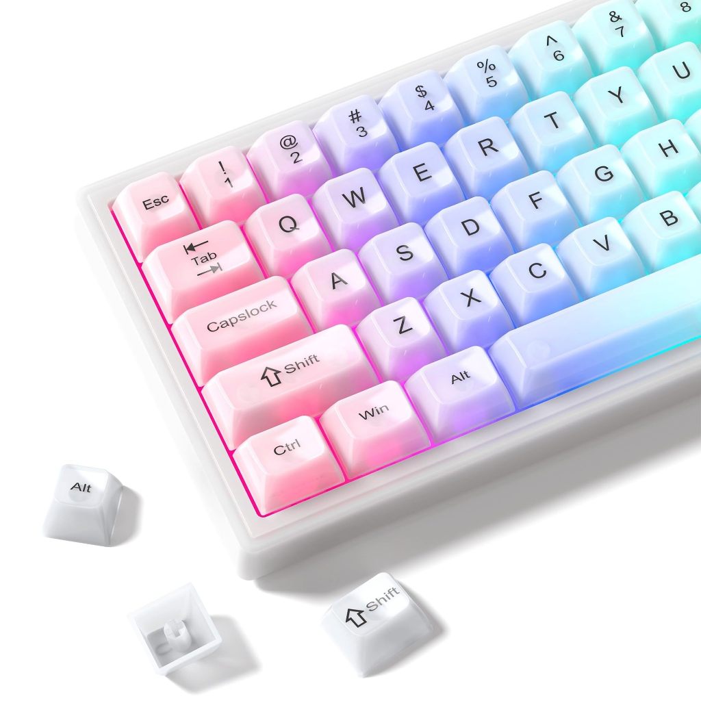 115 Keys MDA Profile Frosted Matte White Keycaps PC Double Shot Key ...