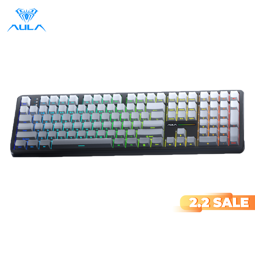 AULA F108 Customized Mechanical Keyboard 108 keys Tri-mode Hot ...