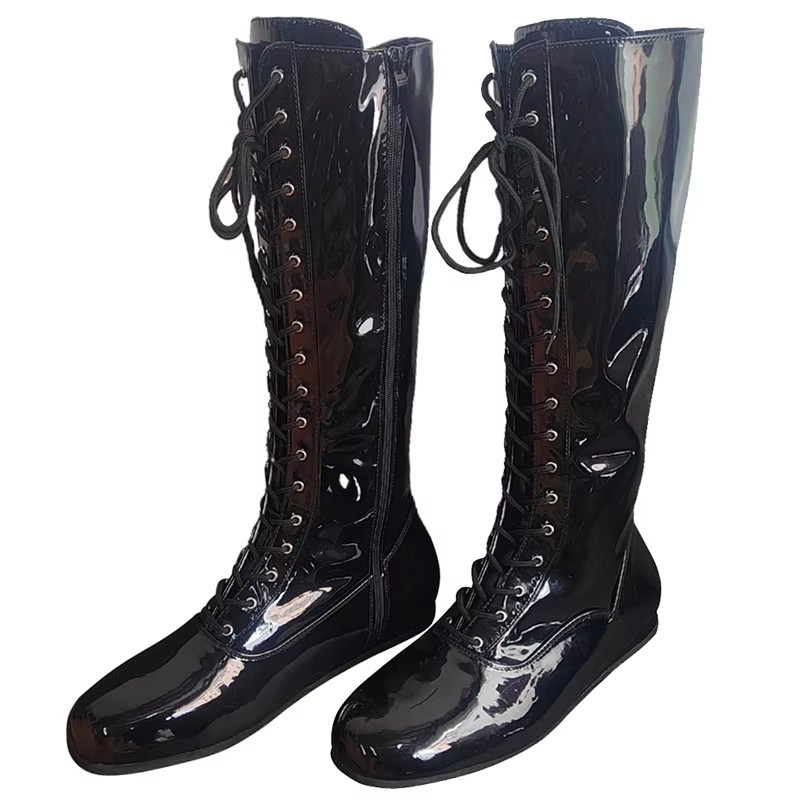 Black hulk hogan Boots Pro Wrestling Lace Up Costume Boots yellow ...