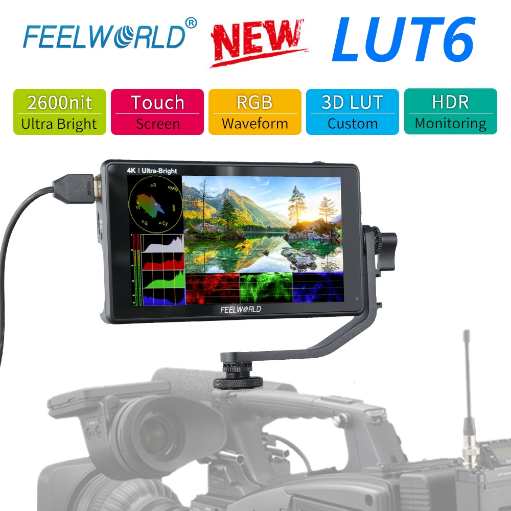 Feelworld LUT6/ 6S 4K display 6 Inch 3D LUT Touch Screen 3G-SDI Camera ...