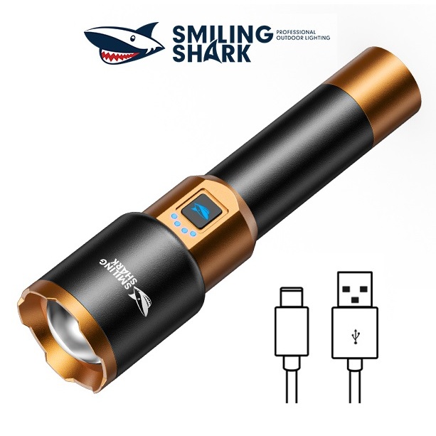SMILING SHARK Torch Light Led M80 10000LM Powerful Flash Light Ultra ...