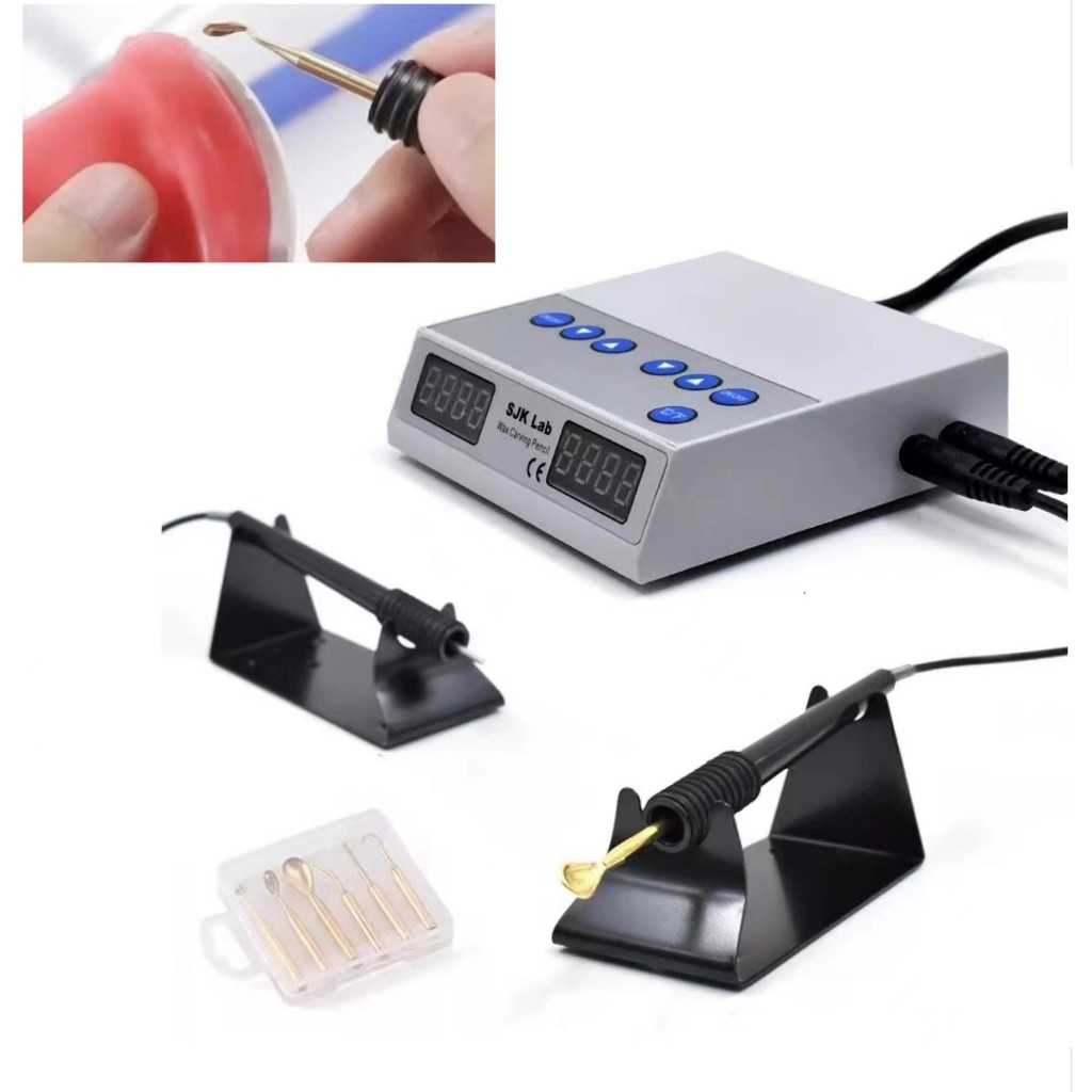 SJK Dental Electric Thin Waxer Carving Machine Double Pen 6 Wax Tips ...