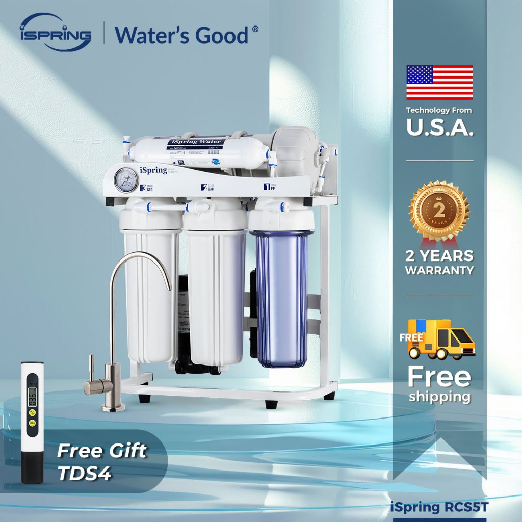 iSpring RCS5T Drinking Filtration System Commercial Tankless Reverse ...
