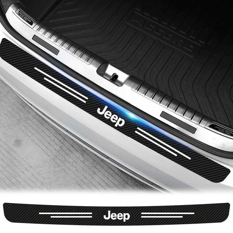 1pcs Carbon Fiber Car Trunk Stickers Car Rear Bumper Strip Stickers for ...