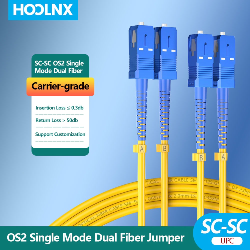 HOOLNX OS2 SC To SC Single Mode Duplex Optical Patch Cable, 2.0mm Diameter, LSZH Material ...
