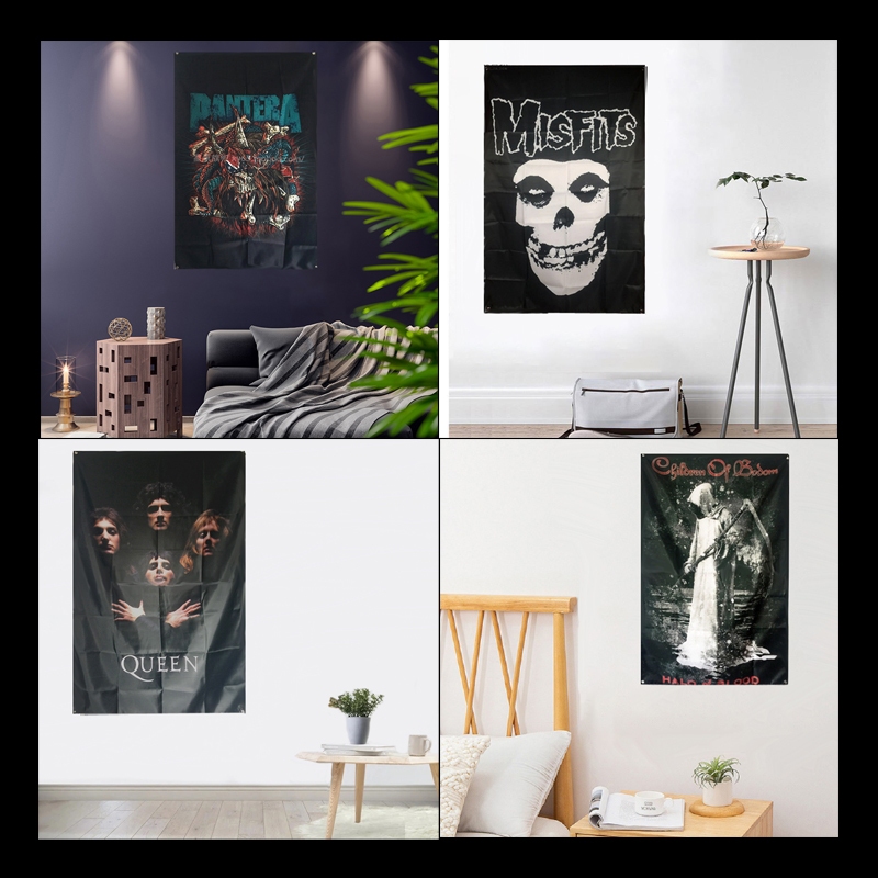 Music Rock Flag Punk Rock Hardcore Metal Banner Home Decoration Hanging ...