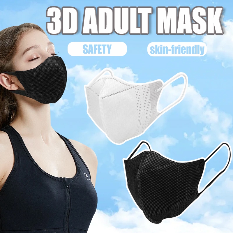 50PCS Adult 3D Mask Duckbill 3ply 3D Face Mask 5D Earloop Butterfly ...