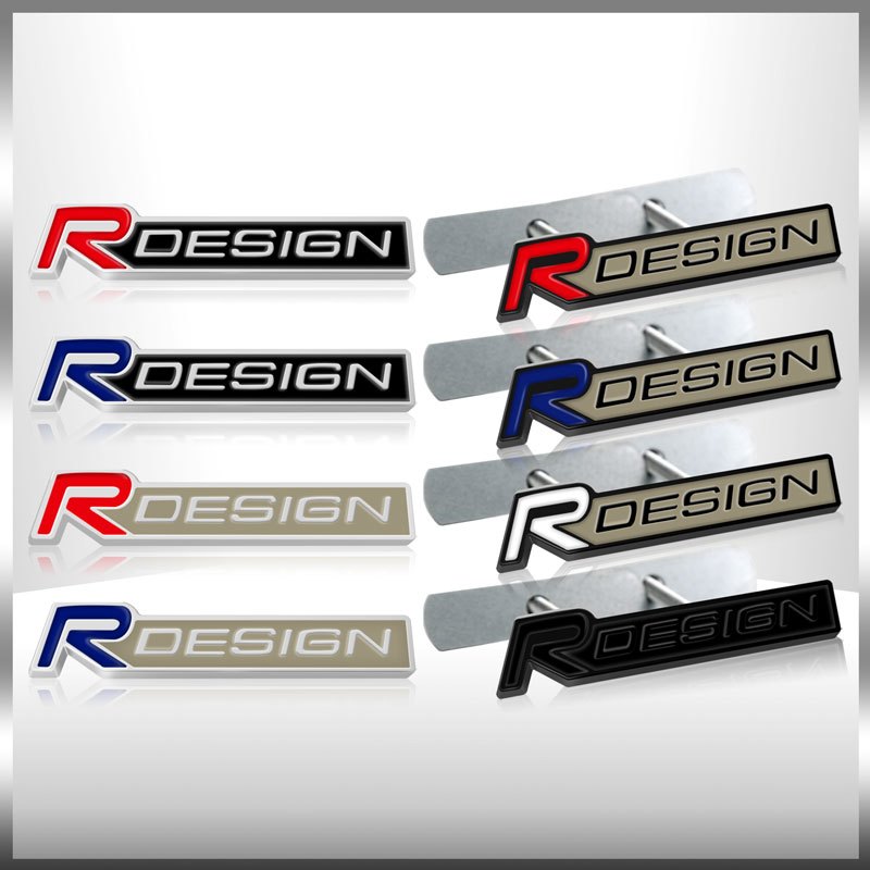 Car Metal Side Rear Trunk Badge Sticker R DESIGN Logo Front Grille ...
