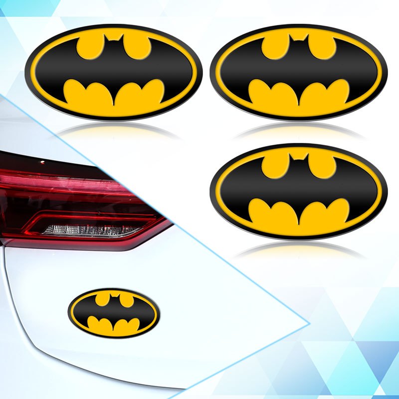 Creative 3D Chrome Metal Bat Emblem Car Body Sticker Rear Trunk Badge ...