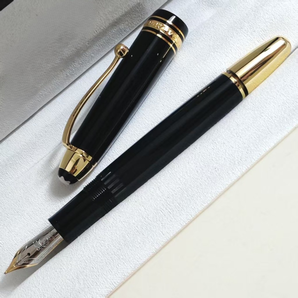 Black Gold Piston Fountain Pen Taipan 146 Ink Pen Baolong Gift Goods ...