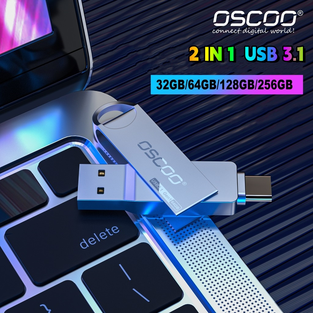 OSCOO CU002 Pendrive Ultra Dual Drive Go USB 3.1 Type-C OTG Metal Flash ...