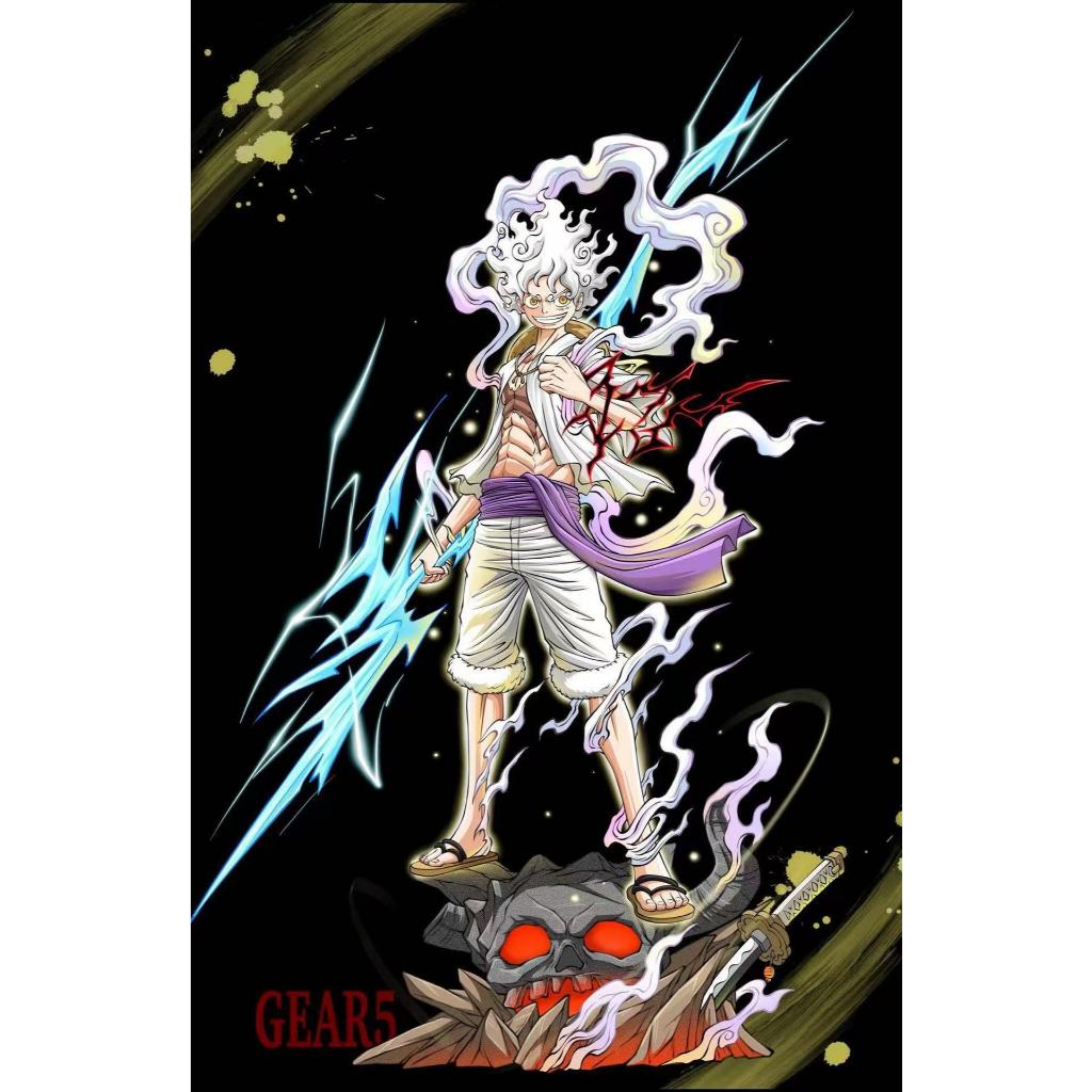 ワンピース 20cm ONE PIECE GEAR 5 SUN GOD LIGHTNING NIKA LUFFY FIGURE STATUE ...