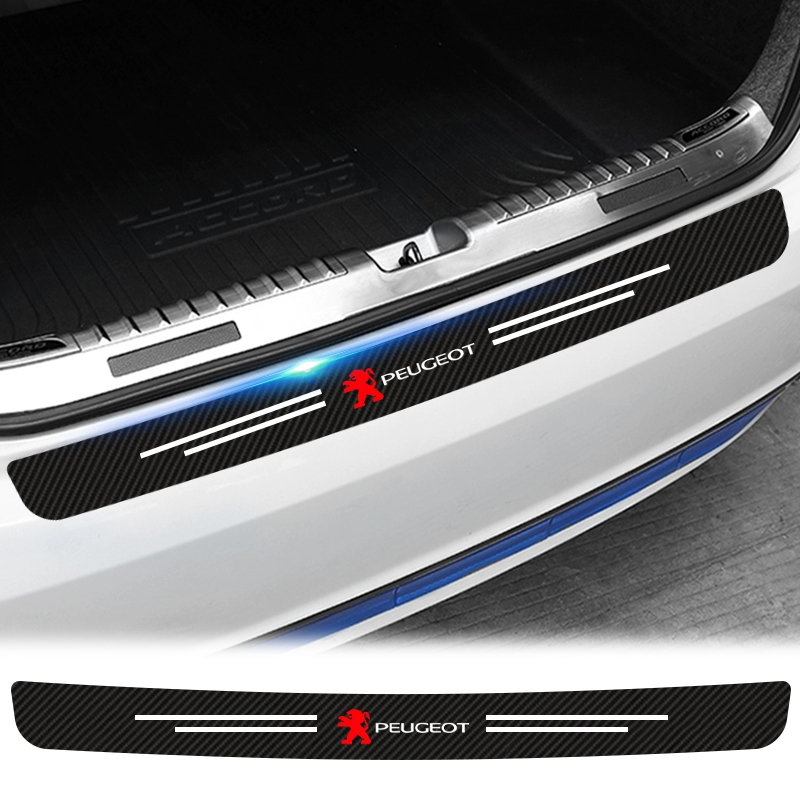 1pcs Car Logo Trunk Strip Sticker Car Rear Bumper Stickers for Peugeot ...