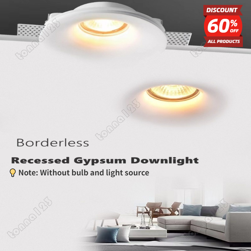 Without Light Bulb Recessed Gypsum Downlight Ceiling Lamp GU10 LED Anti ...