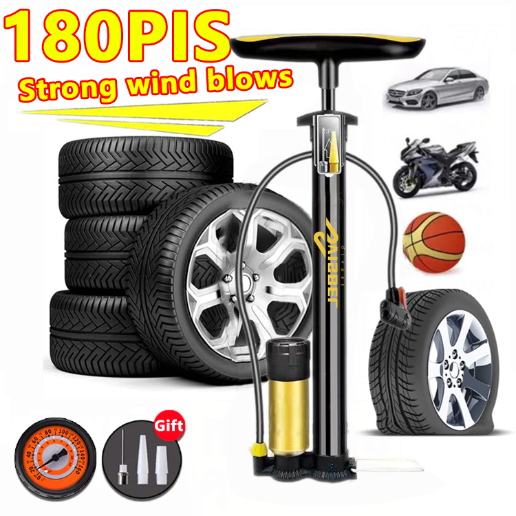 High Pressure Bicycle Pump tyre With Gauge 160 PSI Air Pump for Bike ...