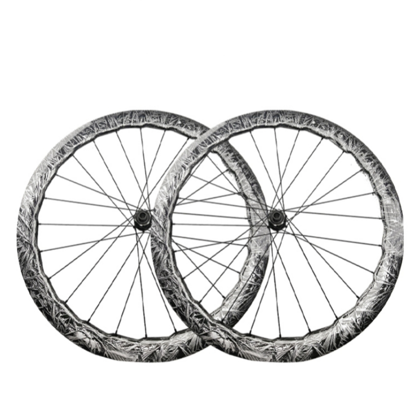 Black ice crack Carbon Wheels Disc Brake 700c Road Bike Wheelset Pillar ...