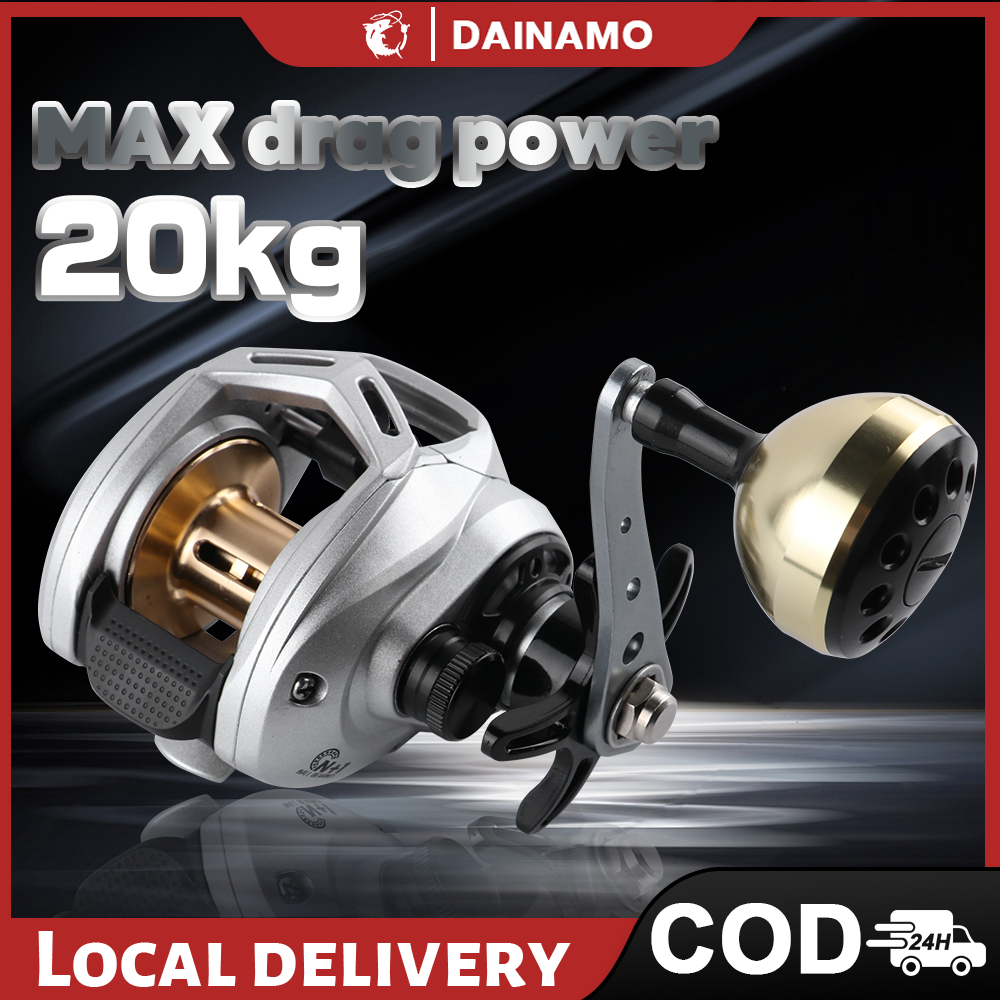 Daimano Baitcasting Fishing Reel Brass Gears 20KG Max Drag 6.3:1 High ...