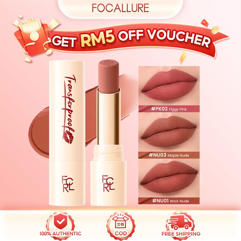 FOCALLURE Transferproof HyperMatte Lipstick Waterproof Creamy Smooth ...