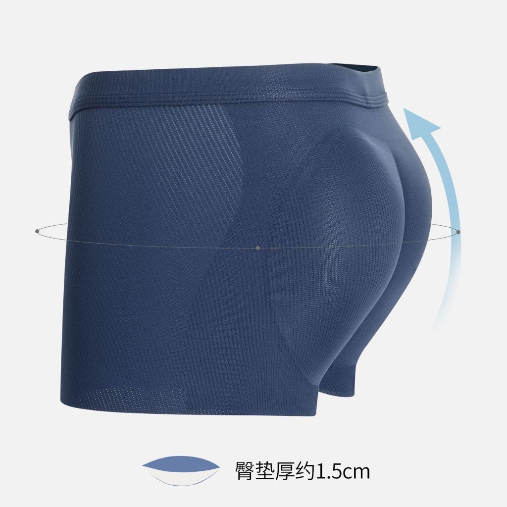 Men's Underwear Latex Butt Lift Enhancement Underwear With Padded Boxer ...