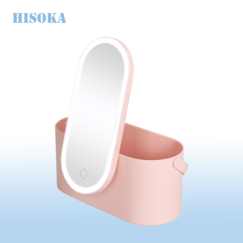 Hisoka LED storage box vanity mirror portable vanity mirror with LED ...