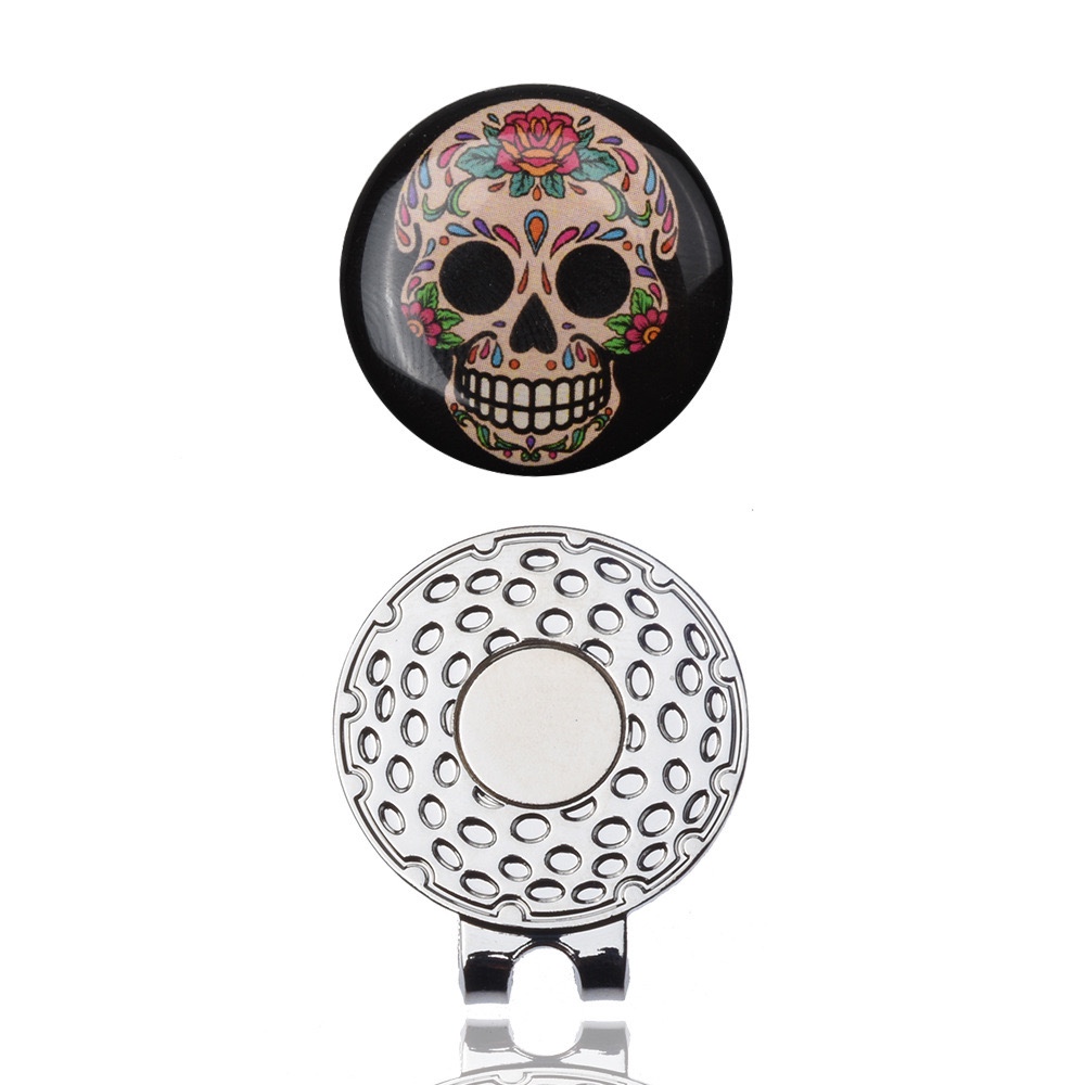 Epoxy Skull Flower Cartoon golf Logo Cap clip Magnet Ball Logo golf ...