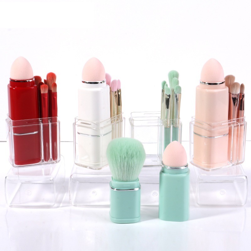 8 in 1 Retractable Makeup Cosmetic Brushes Set,Foundation Brush Powder ...