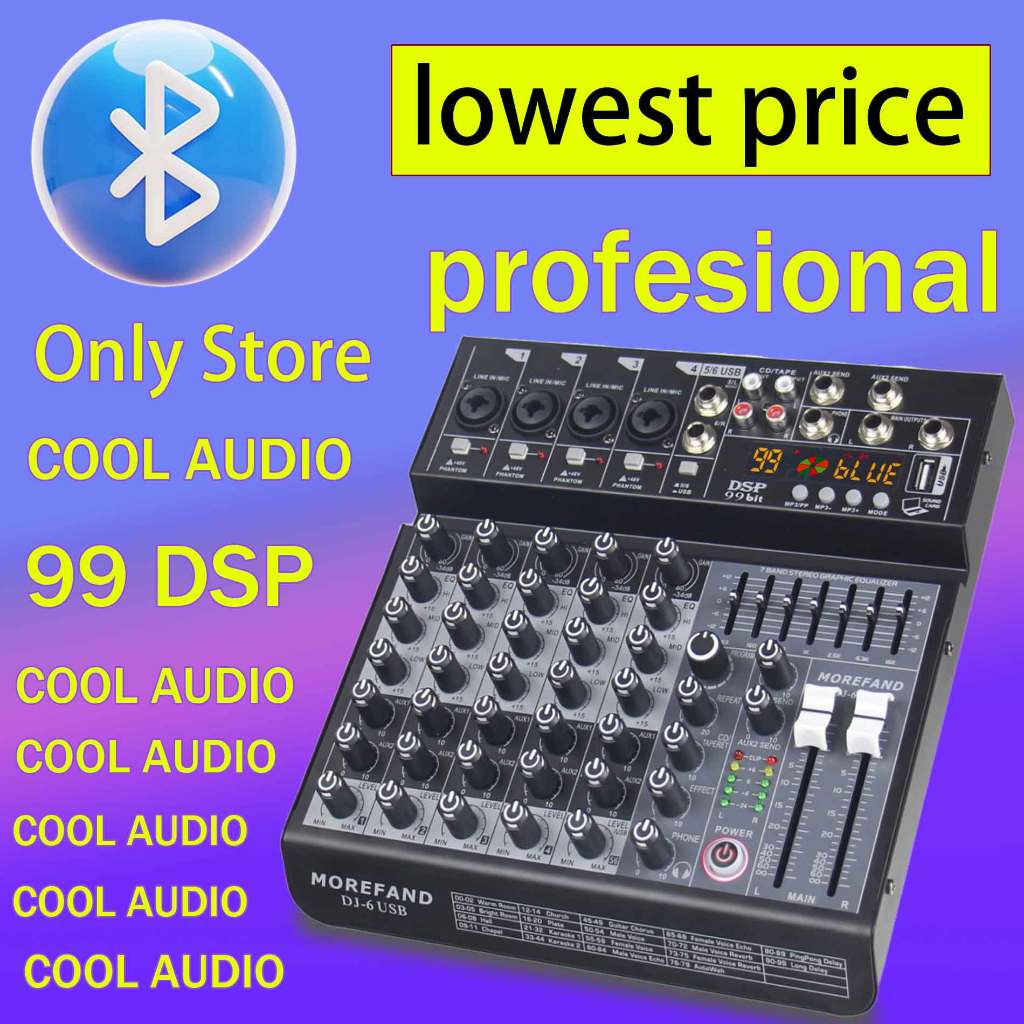 MOREFAND Bluetooth 4/7 Chanel Audio Mixer DJ4/DJ6 | Shopee Malaysia