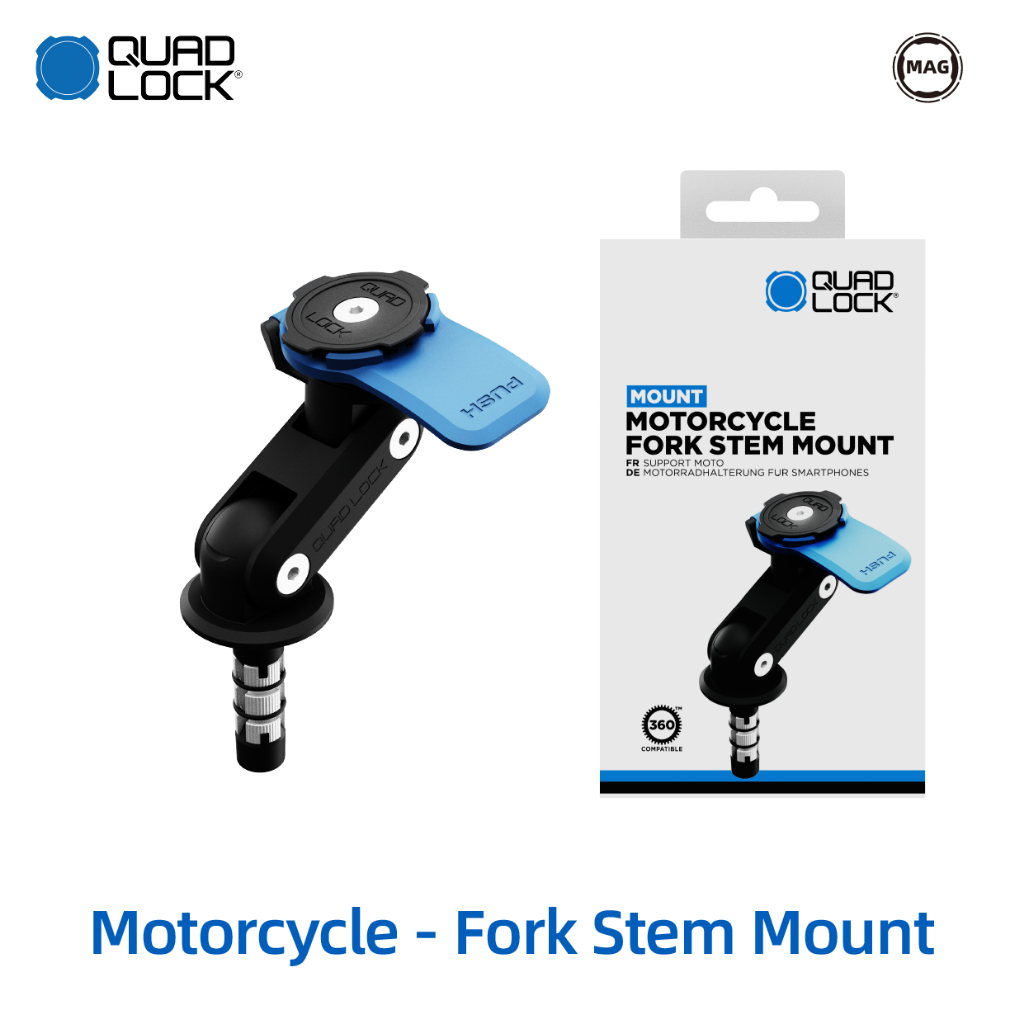 Quad Lock Original Motorcycle Fork Stem Mounts Motor cycle Bike Mount ...