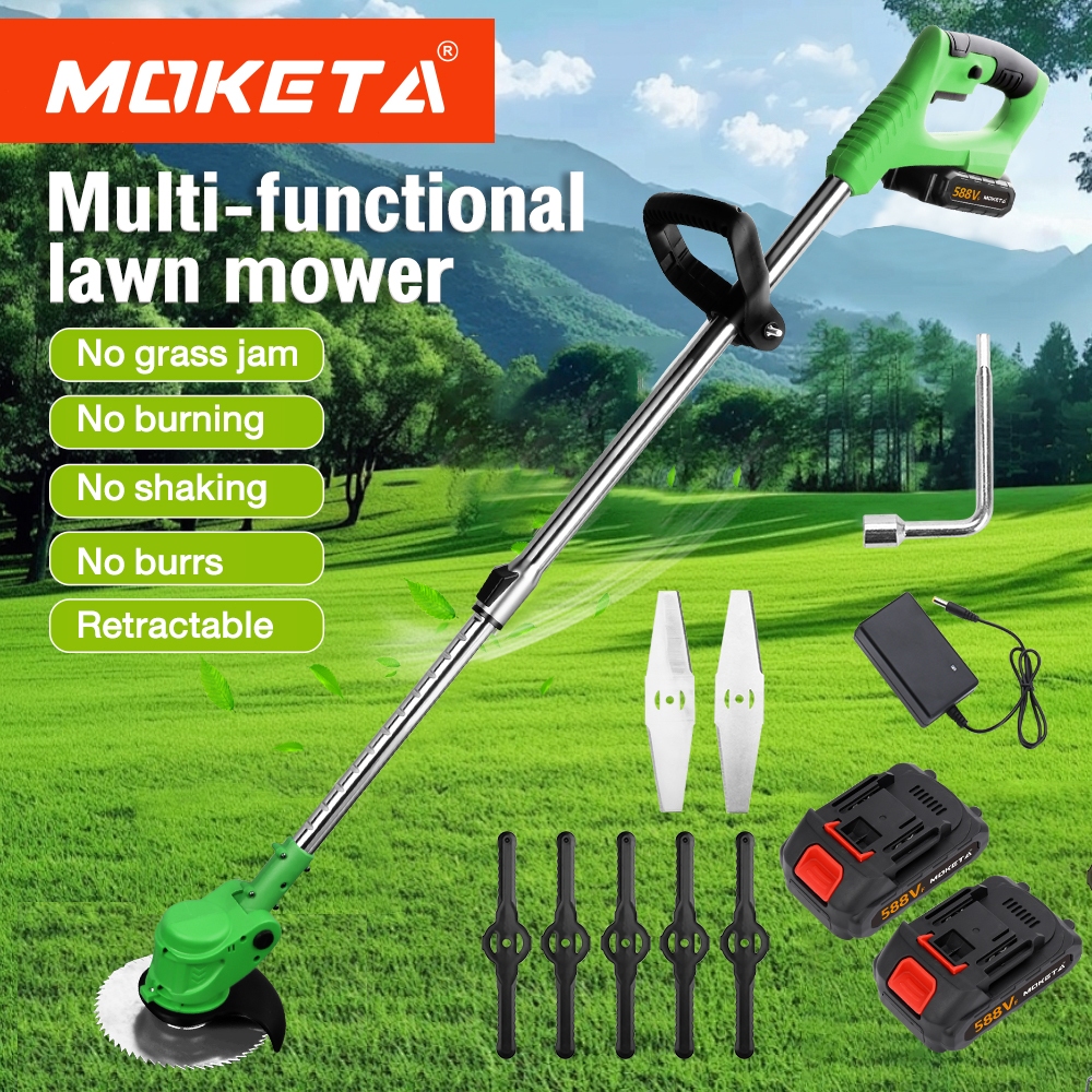 MOKETA 588V Lithium Battery Cordless Grass Trimmer Lawn Mower Electric ...
