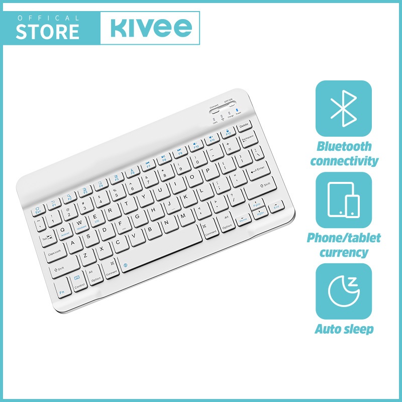 KIVEE Wireless Bluetooth Keyboard Rechargeable Portable Slim Universal ...